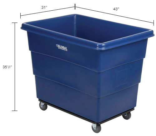 Global Industrial™ Plastic Bulk Box Truck, 16 Bushel, Blue