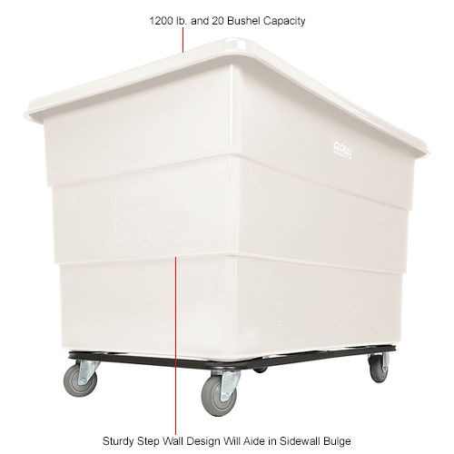 Global Industrial™ Plastic Bulk Box Truck, 20 Bushel, Steel chassis ...