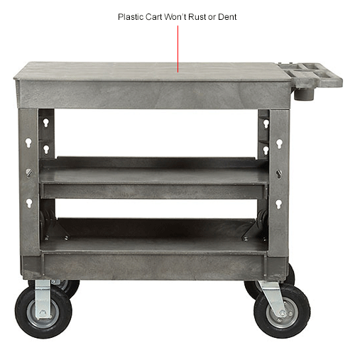 Global Industrial™ Flat Top Utility Cart w/3 Shelves, 44"L x 25-1/2"W x ...