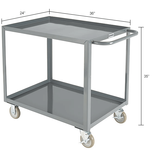 Global Industrial™ Steel Utility Cart w/2 Tray Shelves, 1200 lb ...