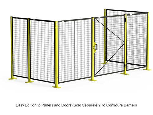 Global Industrial™ Machine Guard Connecting Post, Yellow