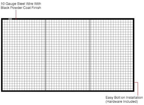 Global Industrial™ Machine Wire Guard Panel, 9'W, Black