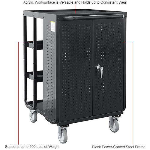 Global Industrial™ Steel Receiving Cart w/ 4 Shelves, 28"L x 31"W x 44 ...
