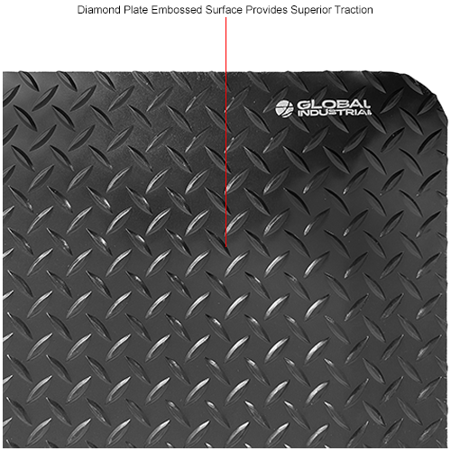 Global Industrial™ Diamond-Plate Anti Fatigue Mat, 9/16" Thick, 3'W x ...