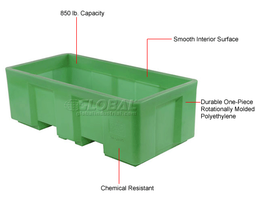 Dandux Forkliftable Single Wall Skid Bulk Container 51-2175GREEN - 62 ...