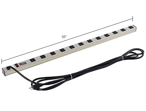 Global Industrial™ Surge Protected Power Strip, 12 Outlets, 15A, 1500 ...