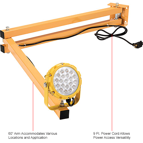 Global Industrial™ LED Dock Light w/ 60" Arm, 20W, 1800 Lumens, 5000K ...