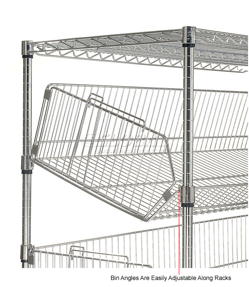 Adjustable Wire Bin Rack - 48"W x 24"D x 63"H