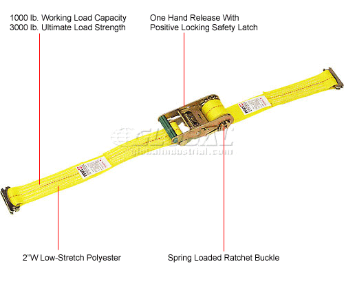 Lift-All® 60808X27 Cargo Control Load Binder Straight Style E-Type 27' Long