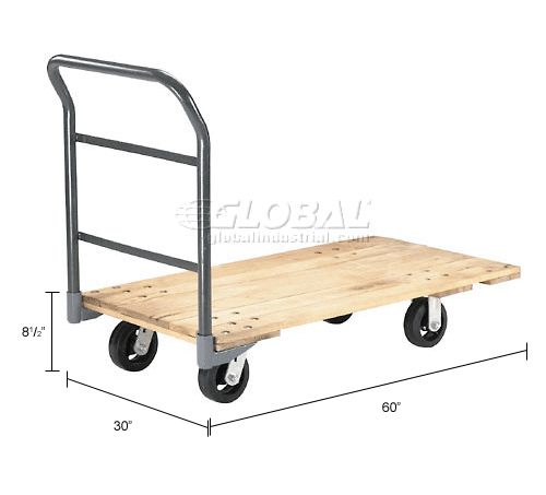 Global Industrial™ Hardwood Deck Platform Truck 60 x 30 2000 Lb ...