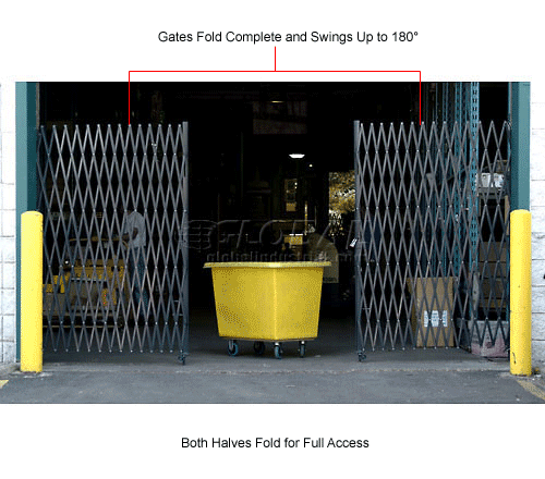 Global Industrial™ Double Folding Security Gate 12'W x 6-1/2'H