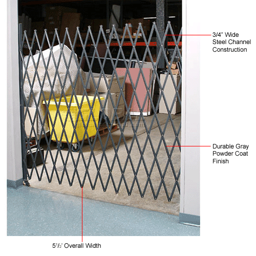 Global Industrial™ Single Folding Security Gate 5-1/2'W x 8'H