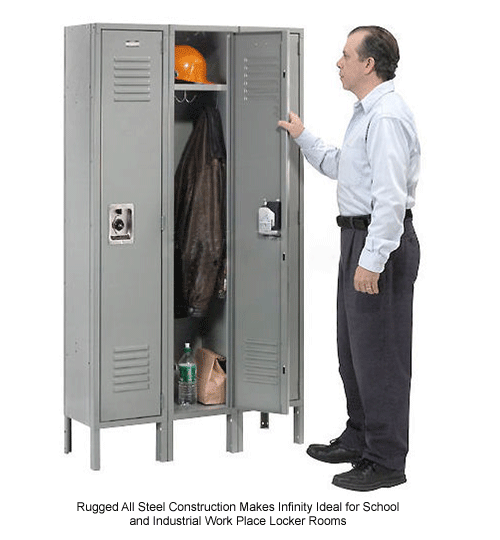 Global Industrial™ Infinity® 1-Tier 3 Door Locker, 12"Wx18"Dx72"H, Gray ...