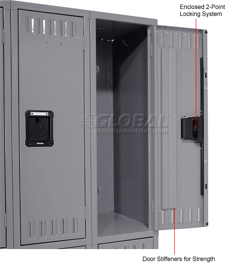 Tennsco® 2-Tier 6 Door Locker, Recessed Handle, 12"W x 18"D x 36"H ...
