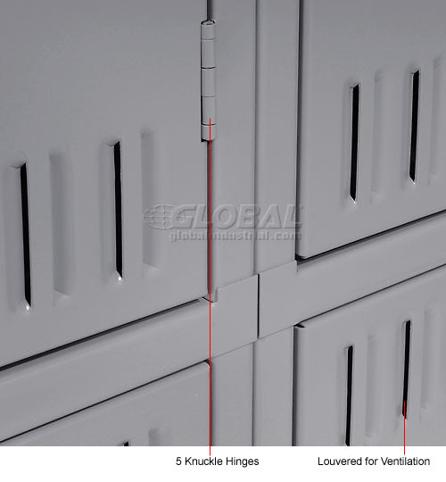 Tennsco® 2-Tier 6 Door Locker, Recessed Handle, 12"W x 18"D x 36"H ...