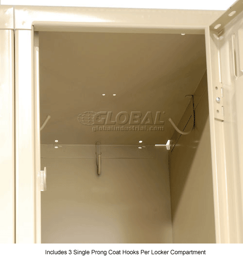 Tennsco® 2-Tier 6 Door Locker, Recessed Handle, 12"W x 18"D x 36"H ...