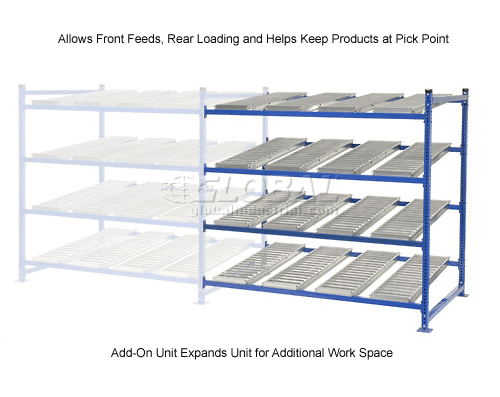 UNEX FC99SR72484-A Flow Cell Heavy Duty Gravity Rack Add-On 72"W x 48"D ...