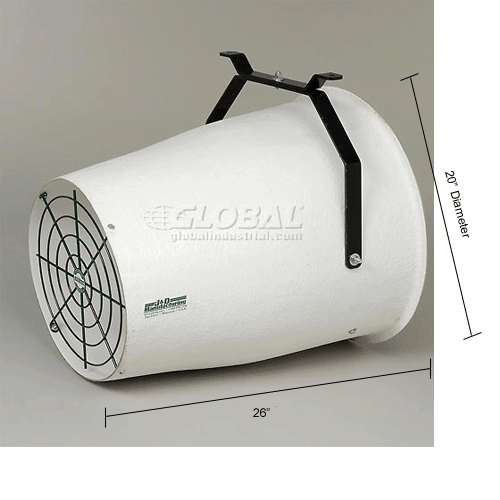 J&D 16" Fiberglass Funnel Fan Variable Speed VU16F 1/3 HP 1680 CFM