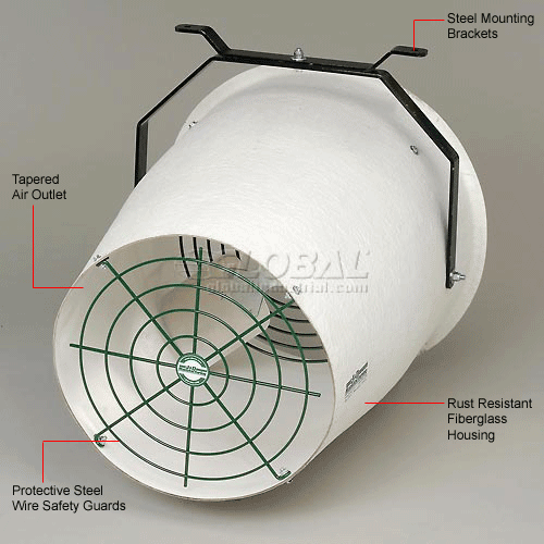 J&D 20" Fiberglass Funnel Fan Variable Speed VU20F2 1/2 HP 2870 CFM