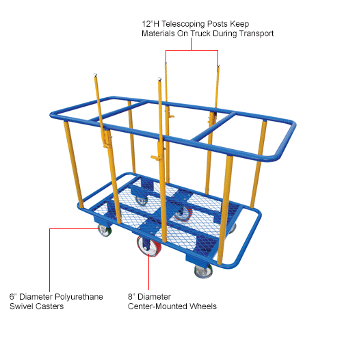 Horizontal Lumber Cart PANEL-H 2000 Lb. Capacity