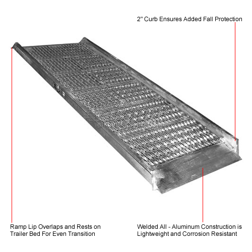 Grip-Strut Aluminum Walk Ramp AWR-G-38-10A - 10'L x 38"W
