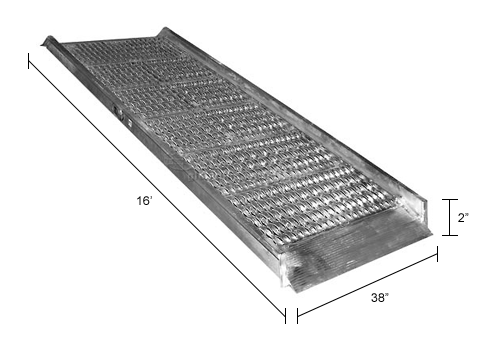 Grip-Strut Aluminum Walk Ramp AWR-G-38-16A - 16'L x 38"W