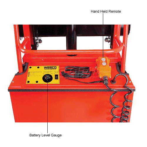 Wesco® Battery Powered Lift Counter Balanced Stacker 261096 56"H 30" Forks