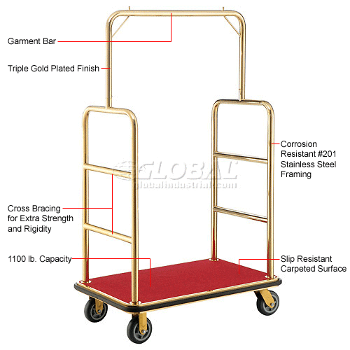 Global Industrial™ Bellman Cart With Straight Uprights, 6" Casters ...