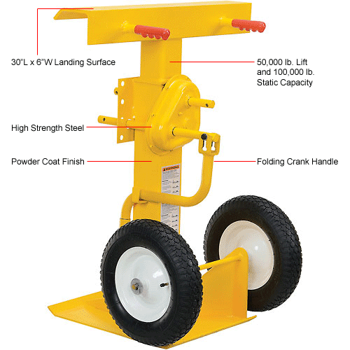 Global Industrial™ Hand Crank Trailer Jack Stand 100,000 Lb. Static Cap ...