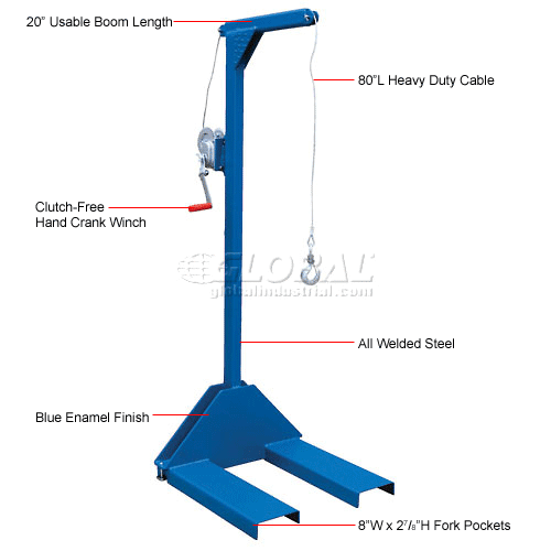 Pallet Truck Lifting Hoist Attachment PJ-LIFT 500 Lb. Capacity
