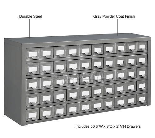 Global Industrial™ Steel Storage Drawer Cabinet - 50 Drawers 36"W x 9"D ...