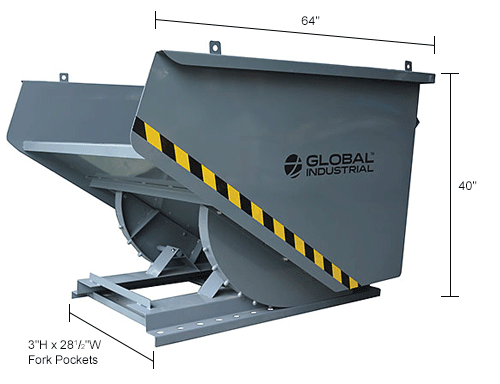 Global Industrial™ Medium Duty Self Dumping Forklift Hopper, 1 Cu. Yd ...