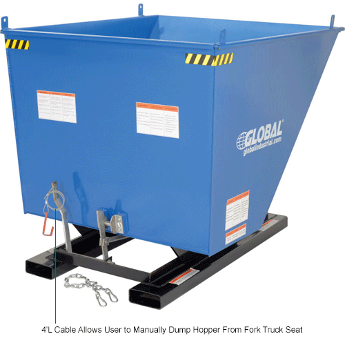 Global Industrial™ Steel Self-Dumping Forklift Hopper W/Bump Release, 1 ...