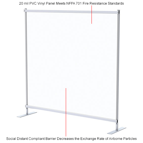Global Industrial™ Free Standing Portable Clear Divider Safety ...