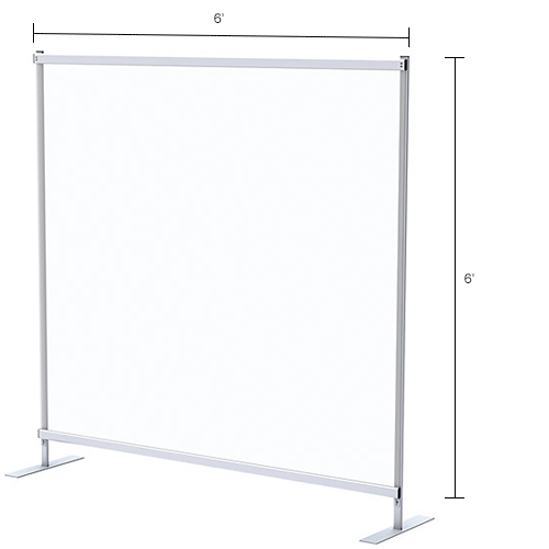 Global Industrial™ Free Standing Portable Clear Divider Safety ...