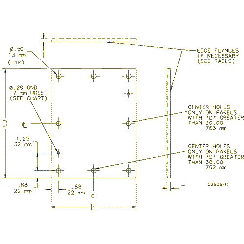 Hoffman A24P24G, Panel, Nema 12, 21.00x21.00, Fits 24X24, Steel/Zinc