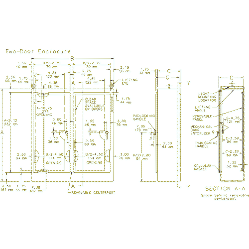 Hoffman A72XM7818FTCLP, Heavy Duty Fs Disc. Encl, W/O Panel, 2 Door, 72 ...