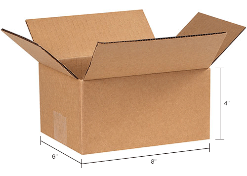 Global Industrial™ Cardboard Corrugated Boxes, 8"L x 6"W x 4"H, Kraft ...