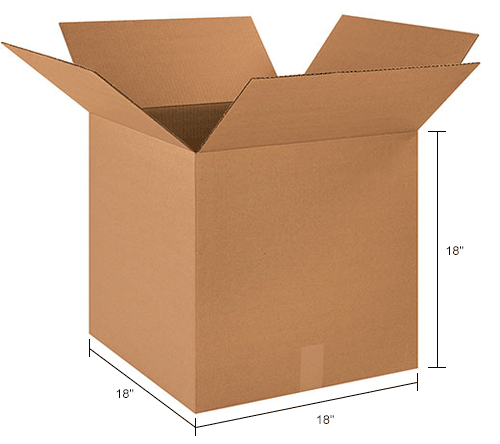 Global Industrial™ Cube Corrugated Boxes, 18"L x 18"W x 18"H, Kraft ...