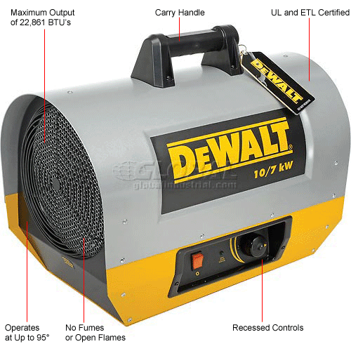 DeWALT® Portable Forced Air Electric Heater W/ Adjustable Thermostat ...