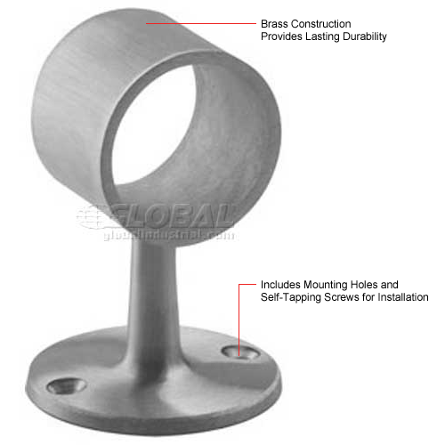 Lavi Industries, Flush Center Post, for 1.5" Tubing, Polished Brass