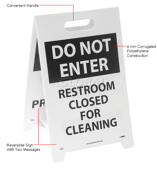 Floor Sign - Do Not Enter Restroom Closed For Cleaning | B172247 ...