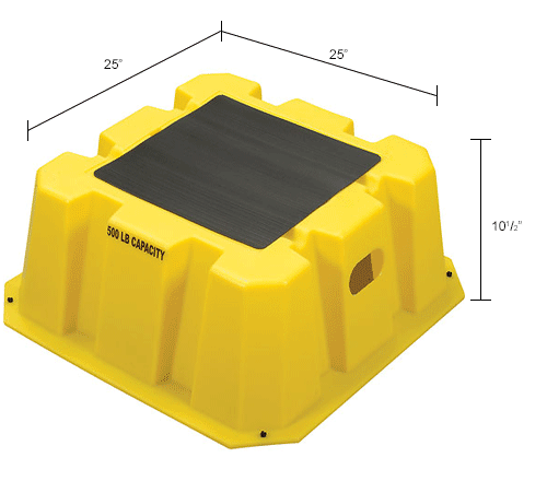 1 Step Nestable Plastic Step Stand - Yellow 25"W x 25"D x 10-1/2"H ...