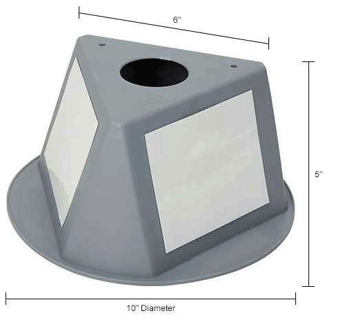Inventory Control Cone W/ Dry Erase Decals, Gray