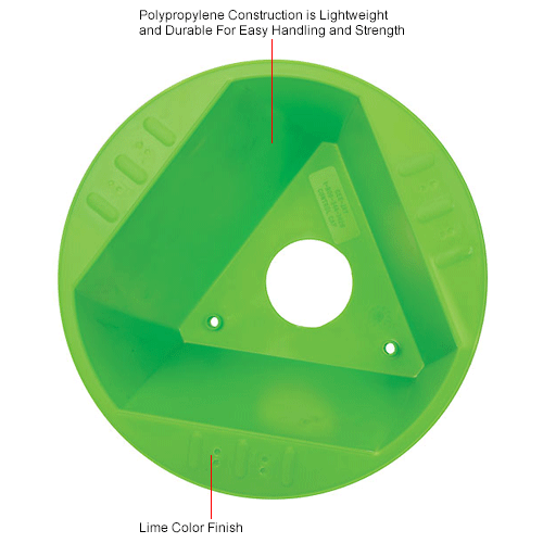 Inventory Control Cone W/ Dry Erase Decals, Lime