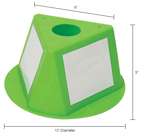 Inventory Control Cone W/ Dry Erase Decals, Lime