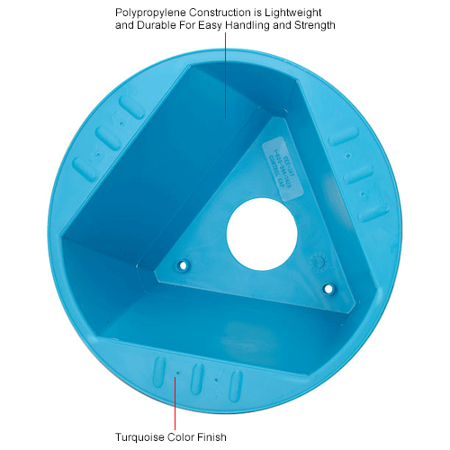 Inventory Control Cone W/ Dry Erase Decals, Turquoise