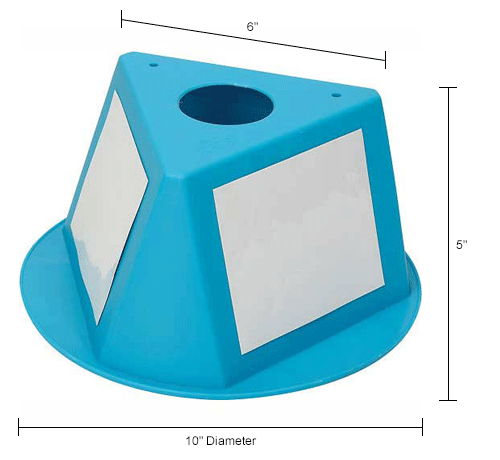Inventory Control Cone W/ Dry Erase Decals, Turquoise