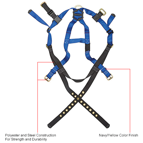 FallTech® 7016 Contractor 1-D Full Body Harness, 1 Back D-ring, Size UniFit