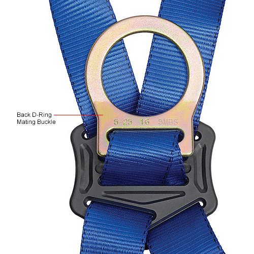FallTech® 7016 Contractor 1-D Full Body Harness, 1 Back D-ring, Size UniFit